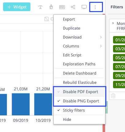 Custom Dashboard Export Options | Marketplace | Sisense